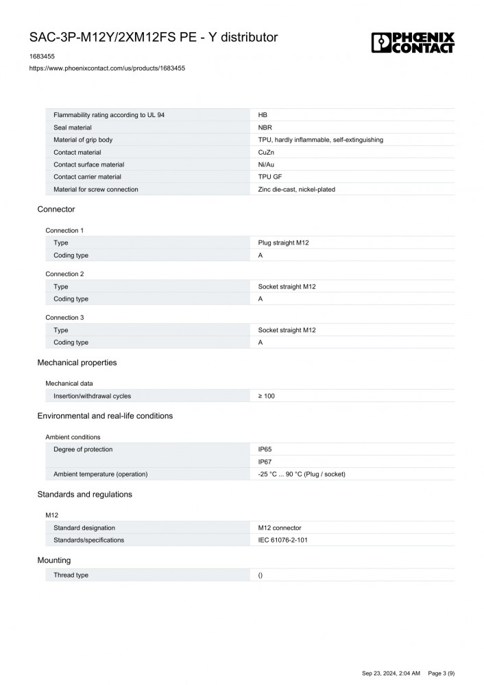 Phoenix Contact 1683455 technical document page 3