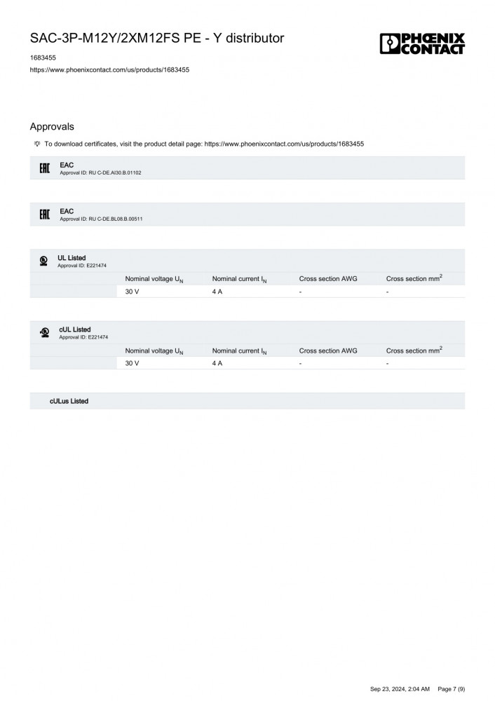 Phoenix Contact 1683455 technical document page 7