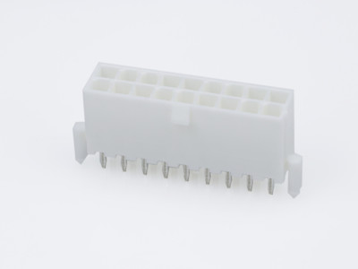 Mini-Fit Jr. Vertical Header, 4.20mm Pitch, Dual Row, 18 Circuits, with Snap-in Plastic Peg PCB Lock, Tin, Natural for sale