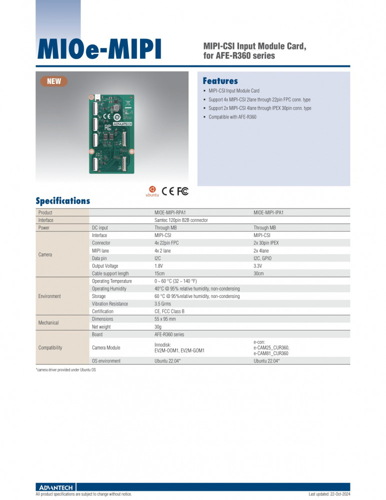 MIOe-MIPI product document page 1