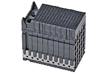 Impact 100 Ohm 5 Pair Mezzanine Receptacle, 40mm Stack Height, Left Guided, 14 Columns, 210 Circuits, Plated Through Hole Dimension 0.39mm, Lead Free
