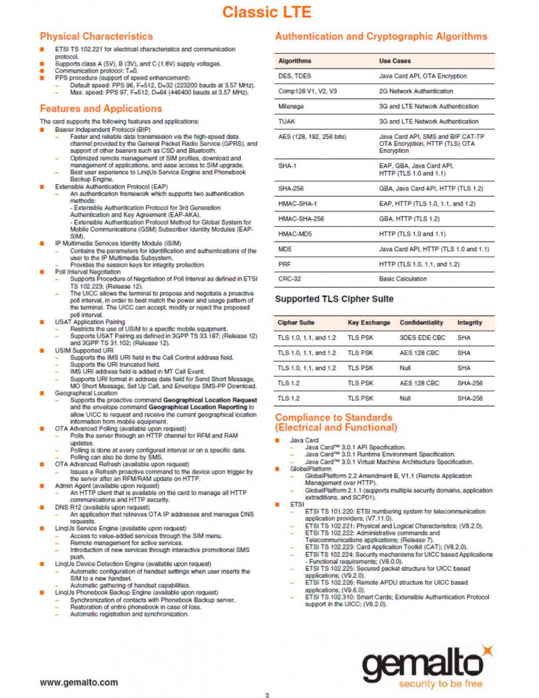 Classic LTE technical document preview, page 3