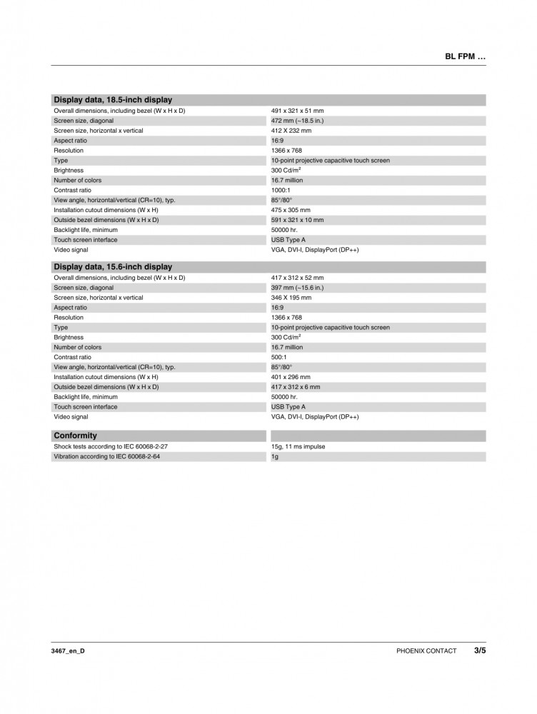 Phoenix Contact BL FPM 15.6 technical document page 3