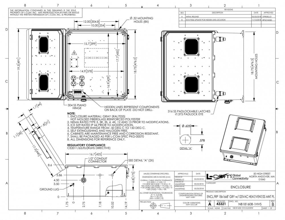 L-com NB181608-1HVS technical document page