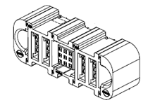 2.54mm, 5.50mm, 7.50mm Pitch EXTreme Ten60Power Vertical Receptacle Assembly with Guide Receivers, 3 AC Power Circuits, 4 DC Power Circuits,  24 Signal Circuits