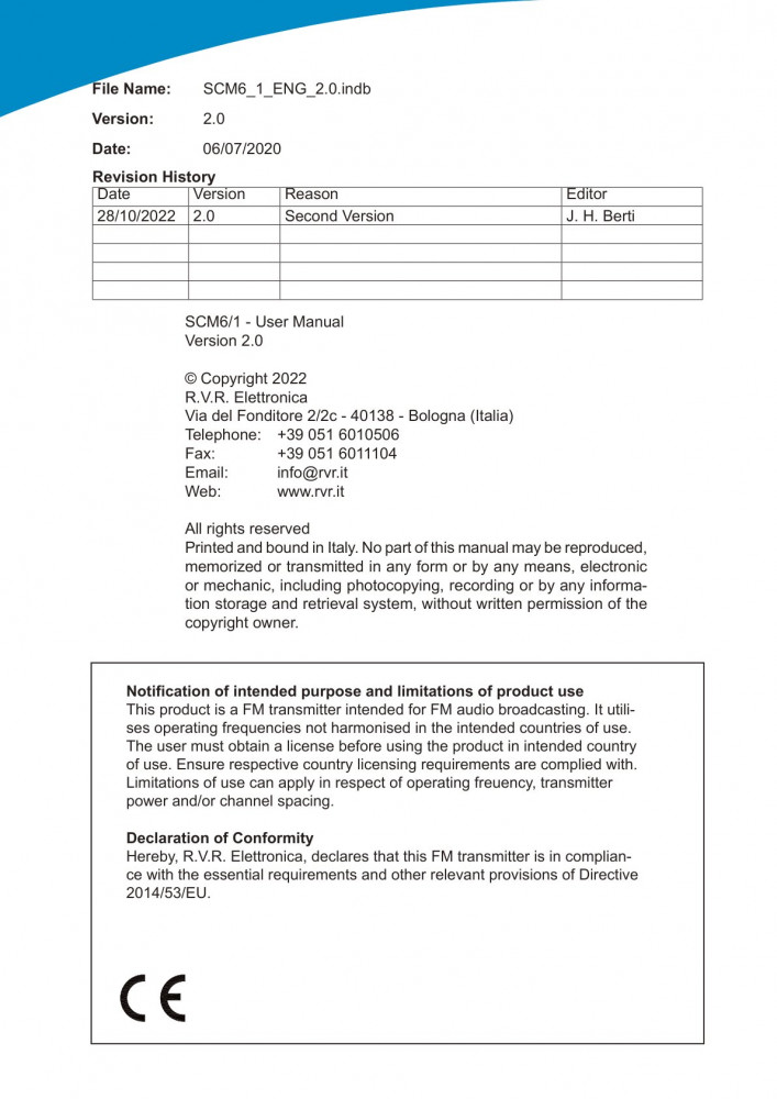 SCM6/1 manual page 2