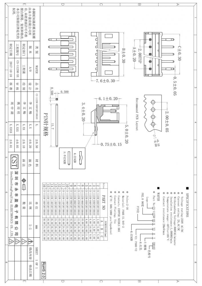 CST CS-1125R-03KV2RT(0010) technical drawing