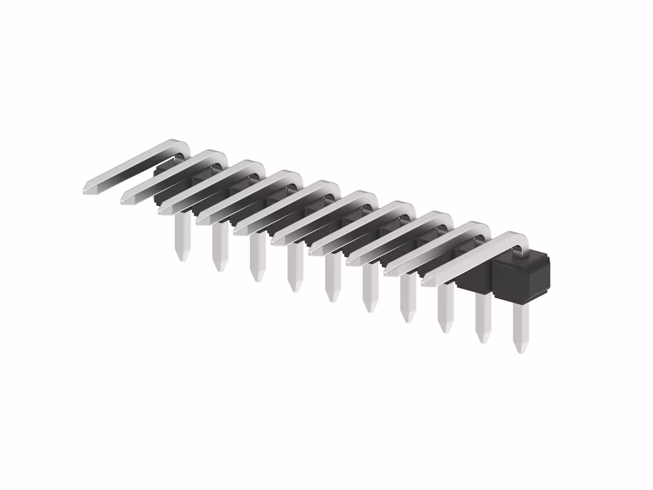 KK 254 Breakaway Header, Right-Angle, 10 Circuits, Tin (Sn) Plating, Mating Pin Length 9.17mm, Bag for sale