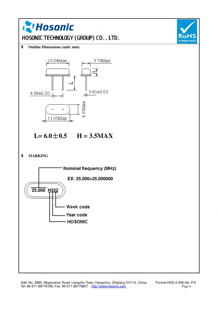 HOSONIC E49A25E000013E specification page 4