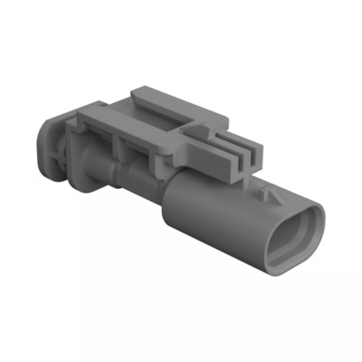 MXP120 Sealed Male Blade Connector with 7.00mm Clip-Slot, 2 Circuit, Light Gray Housing (T3-V2-S3), Backshell Interface Option 2, Key B for sale