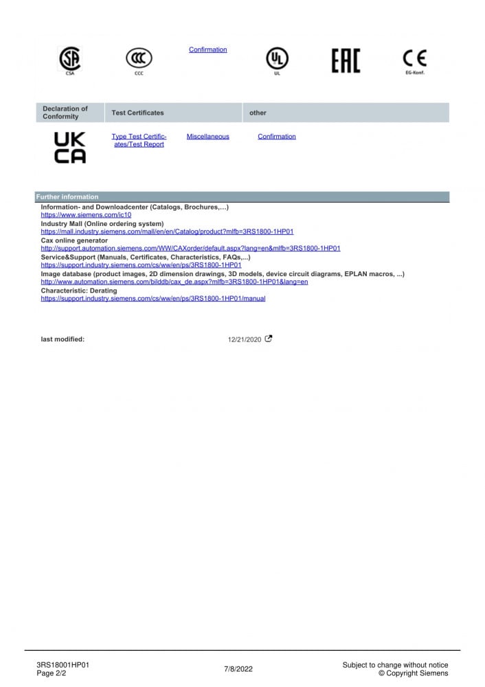 3RS1800-1HP01 technical document page 2