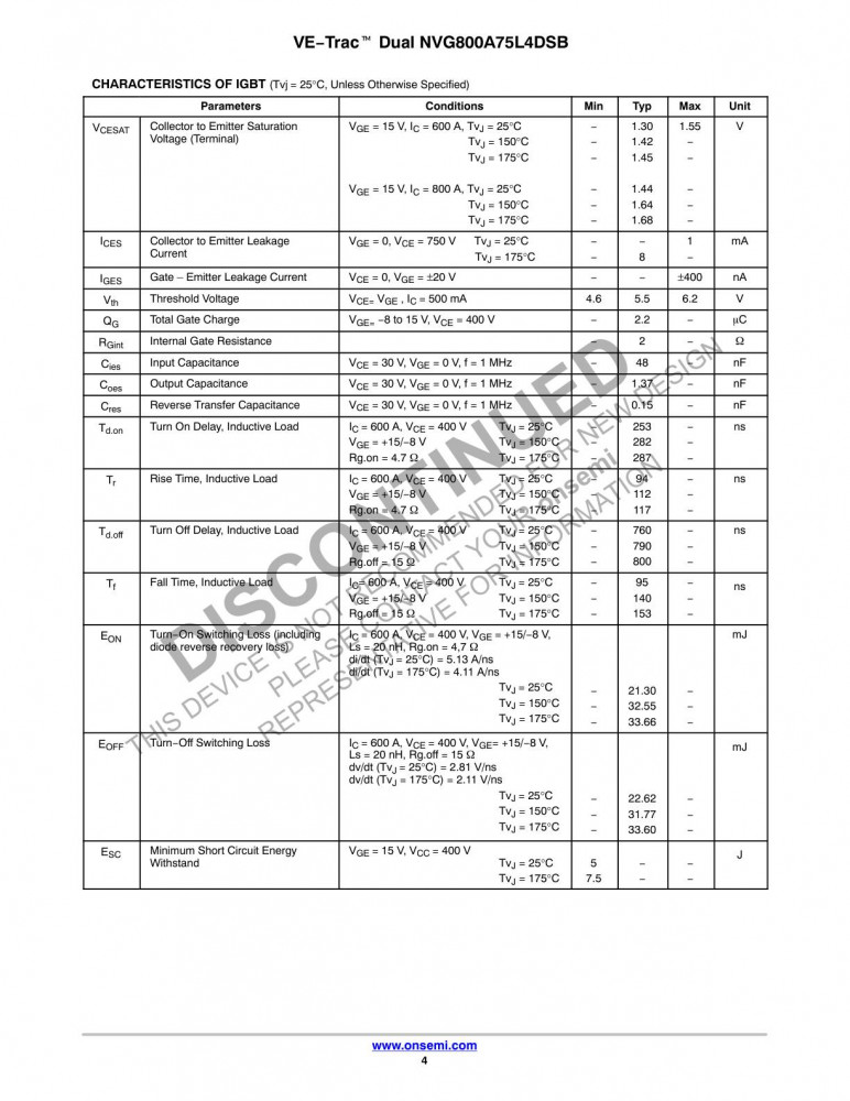 NVG800A75L4DSB datasheet page 4