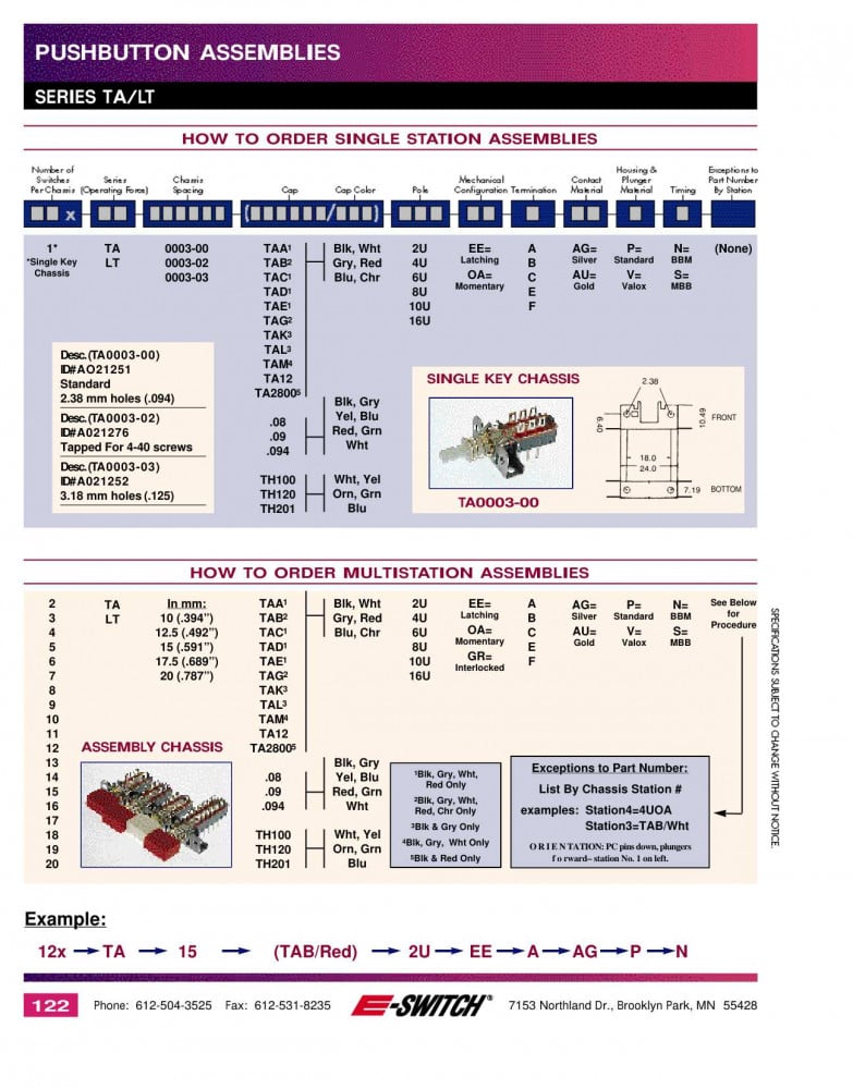 E-Switch TA/LT datasheet page 5