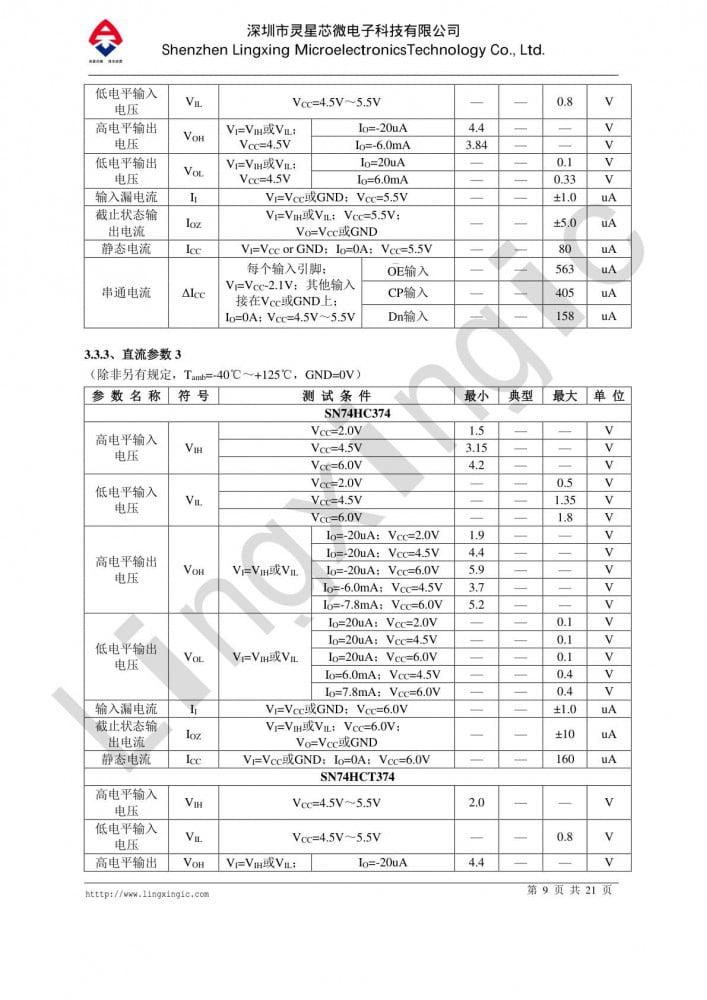 SN74HC374 datasheet page 9
