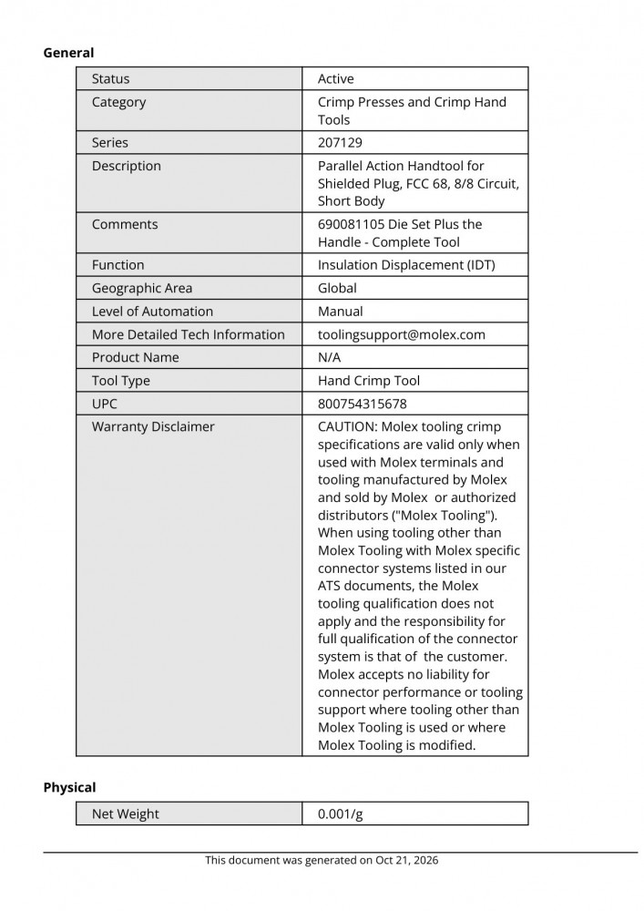 Technical document page 2 for MOLEX 690081104