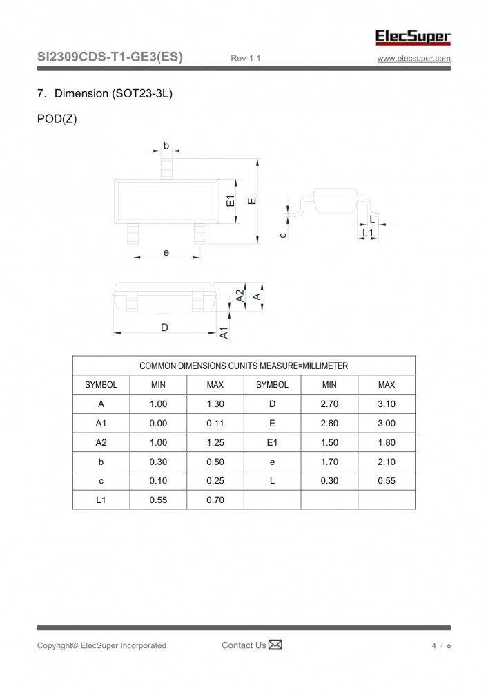SI2309CDS-T1-GE3(ES) datasheet page 4