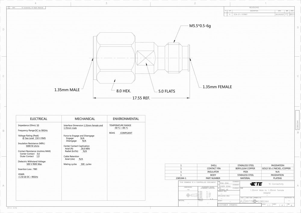 TE Connectivity 2385344-1 technical drawing
