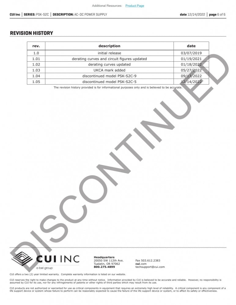 PSK-S2C-9 datasheet page 6