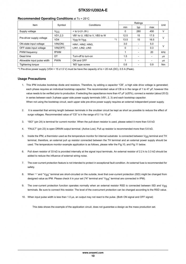 STK551U392A-E datasheet page 10