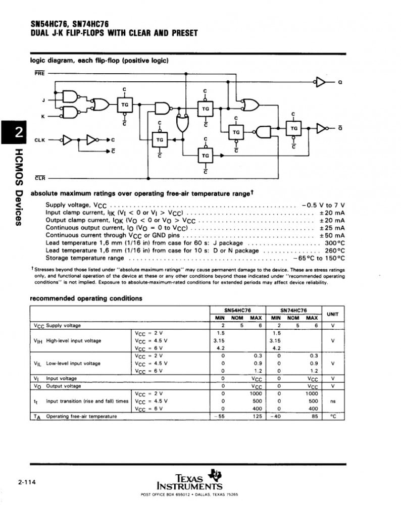 54HC76J/B datasheet page 4
