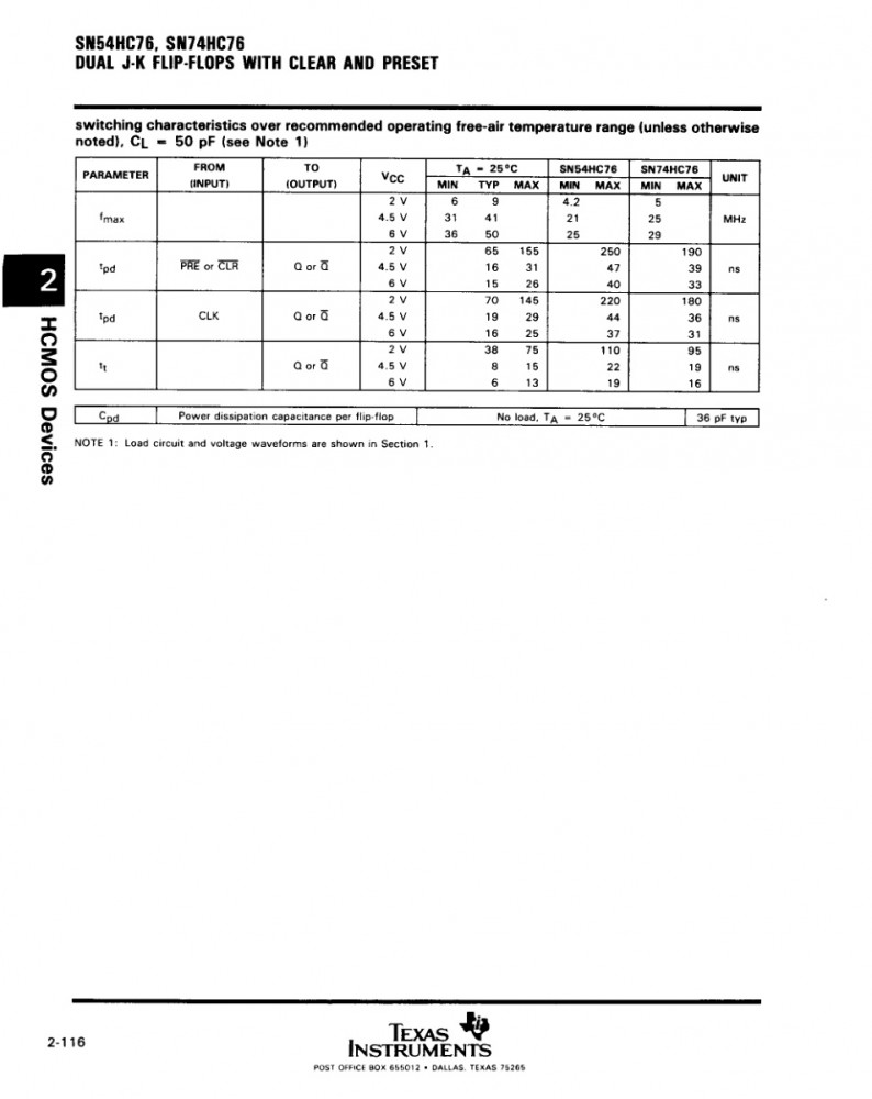 54HC76J/B datasheet page 6