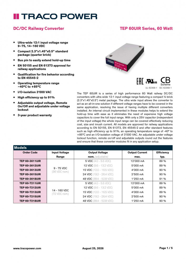 TEP 60UIR document page 1