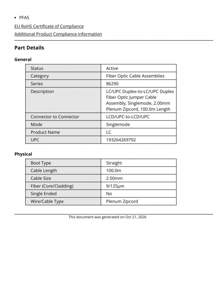 MOLEX 885371600 drawing, page 2