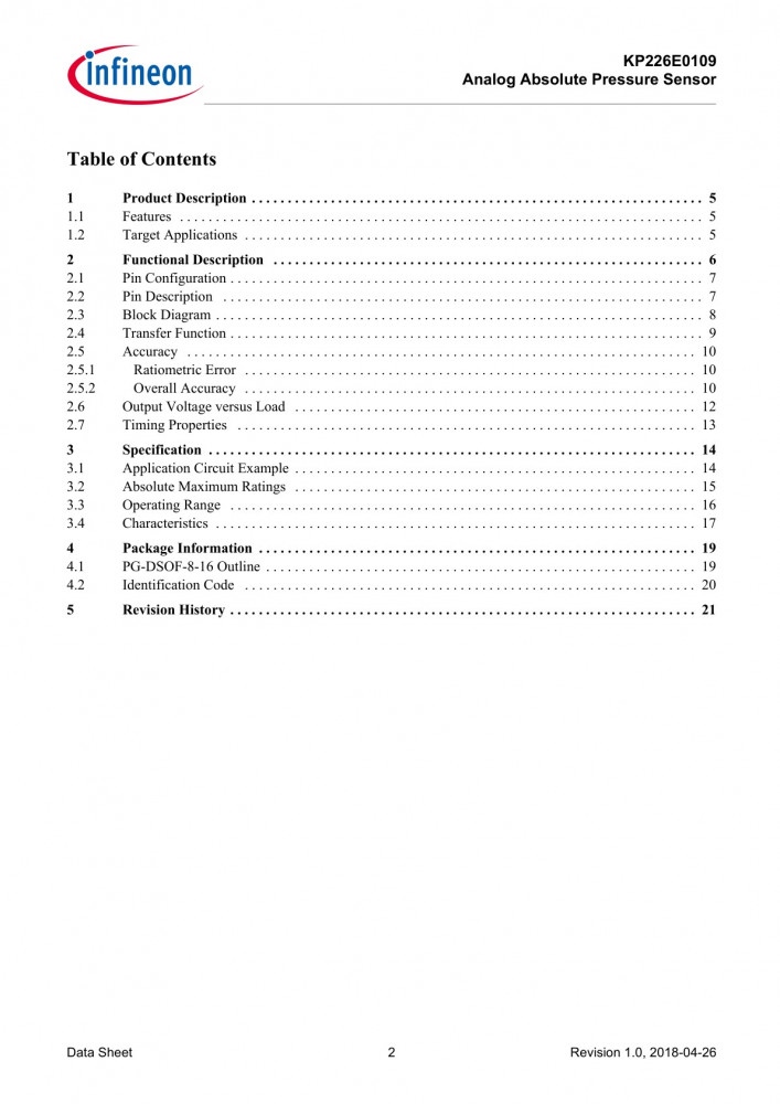 KP226E0109 datasheet page 2