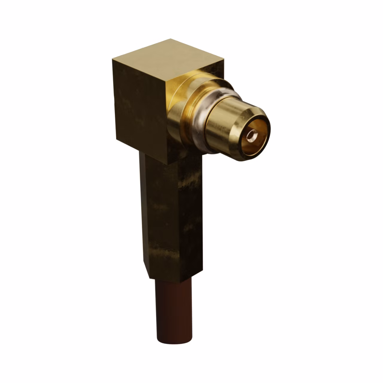 MMCX Plug, Reverse Polarity, Right-Angle, Crimp, RG-178/RG-196, Brass Body, Gold (Au) Plating, 50 Ohms for sale