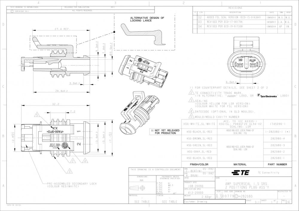 TE Connectivity 282080-1 drawing preview page 1