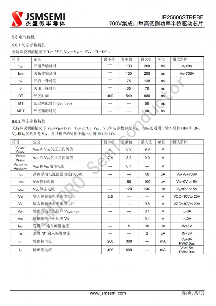 IR25606STRPBF-JSM datasheet page 4