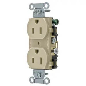 Straight Blade Devices, Receptacles, Duplex, Commercial Grade, 2-Pole 3-Wire Grounding, 15A 125V, 5-15R, Brown, Single Pack