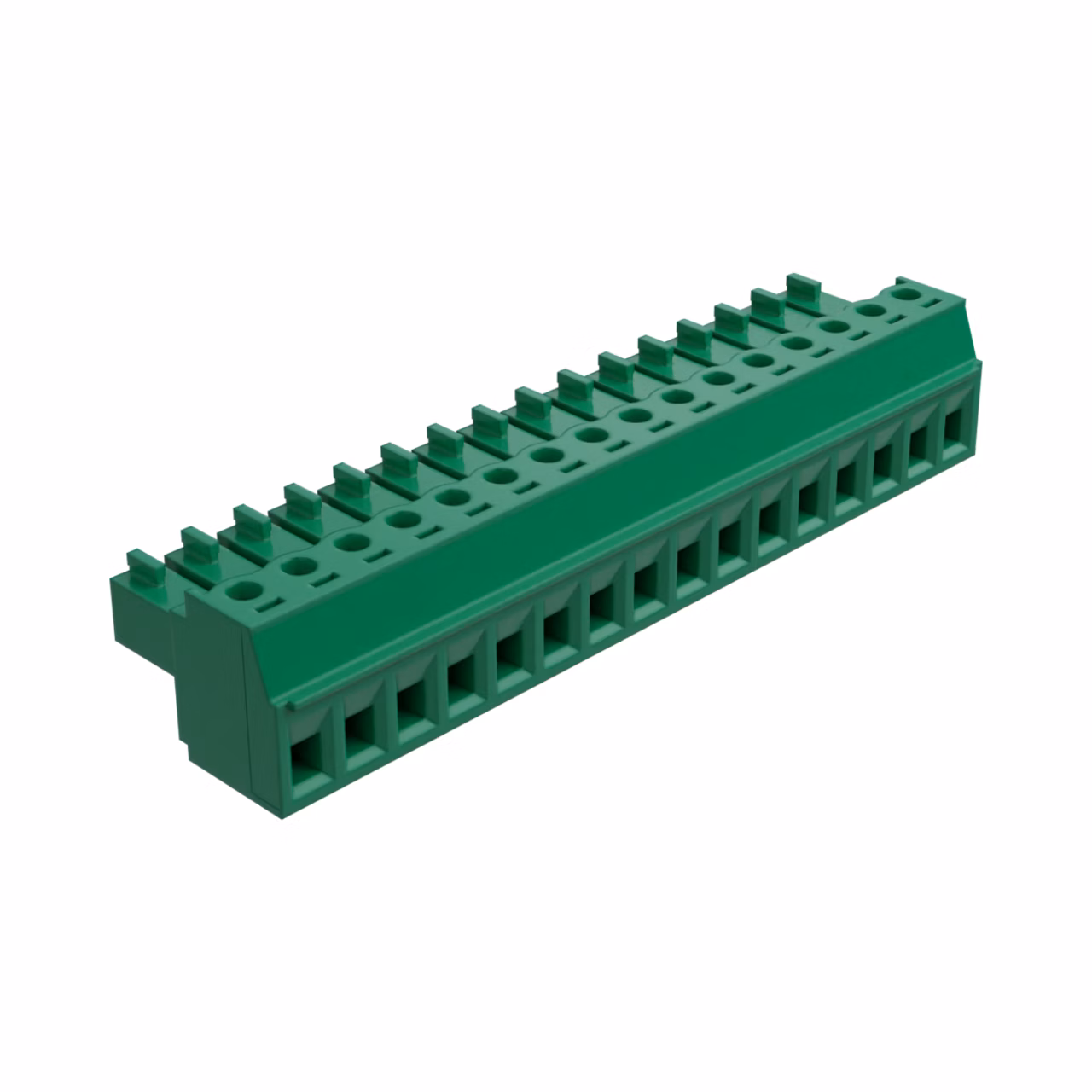 3.81mm Pitch Eurostyle Horizontal Plug, Green Housing, Gold (Au) Plated,  16 Circuits for sale
