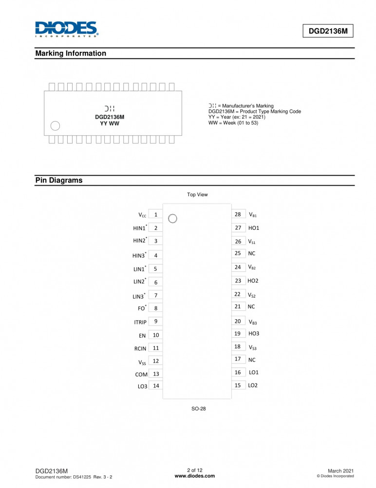 DGD2136M datasheet page 2