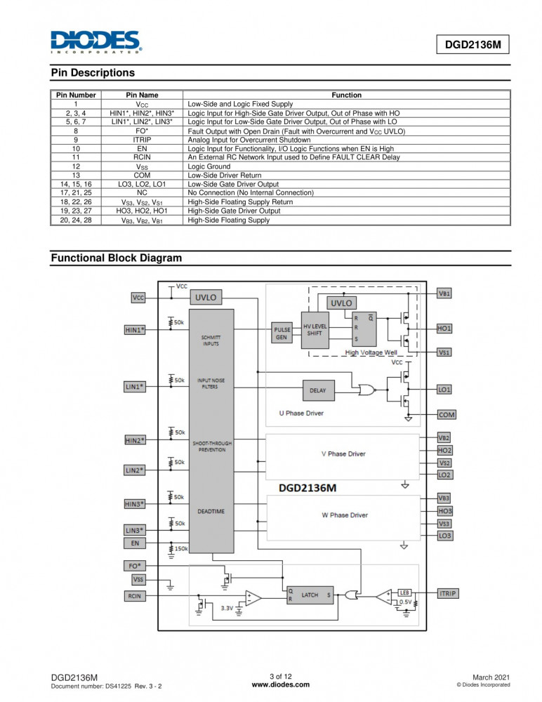DGD2136M datasheet page 3