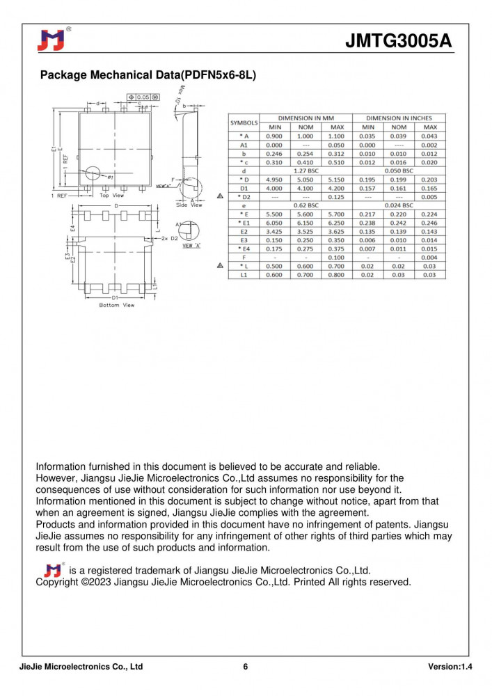 JMTG3005A datasheet page 6