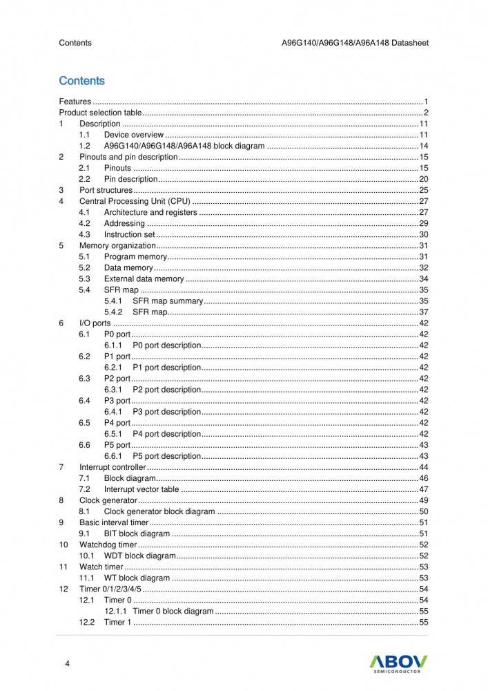 A96G140KNN technical document page 4