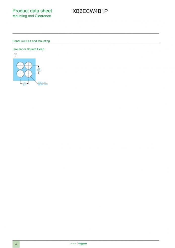 XB6ECW4B1P technical document page 4