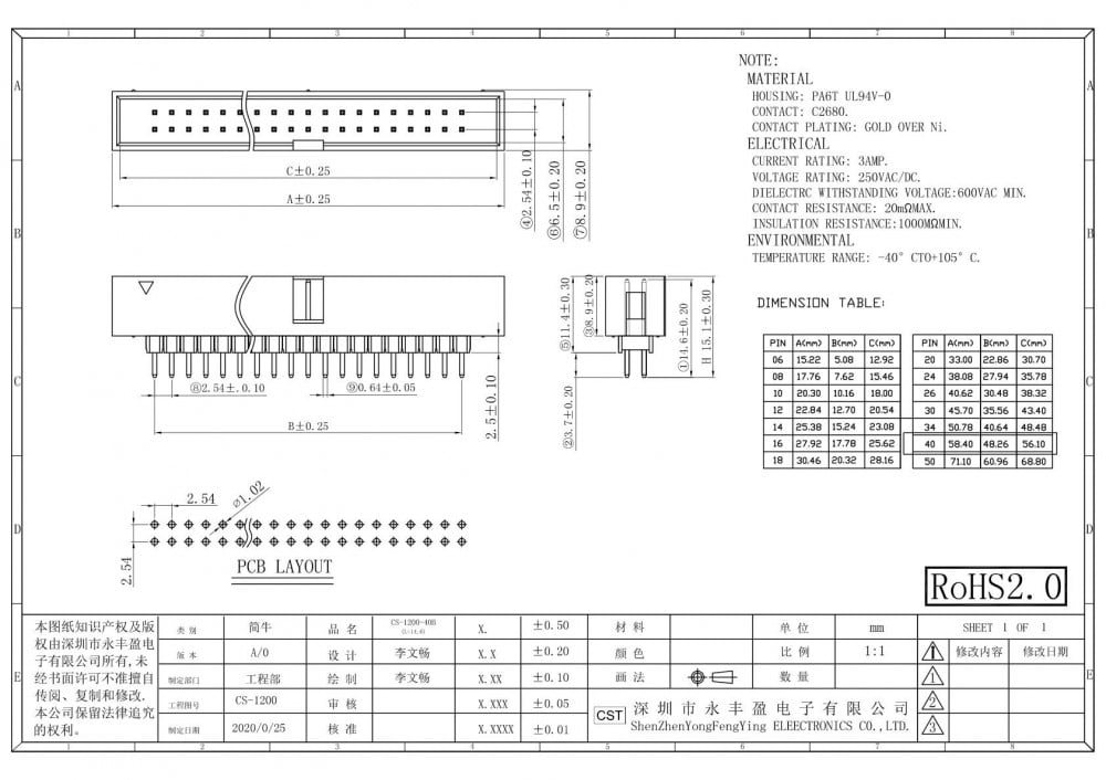 CST CS-1200-40B technical drawing
