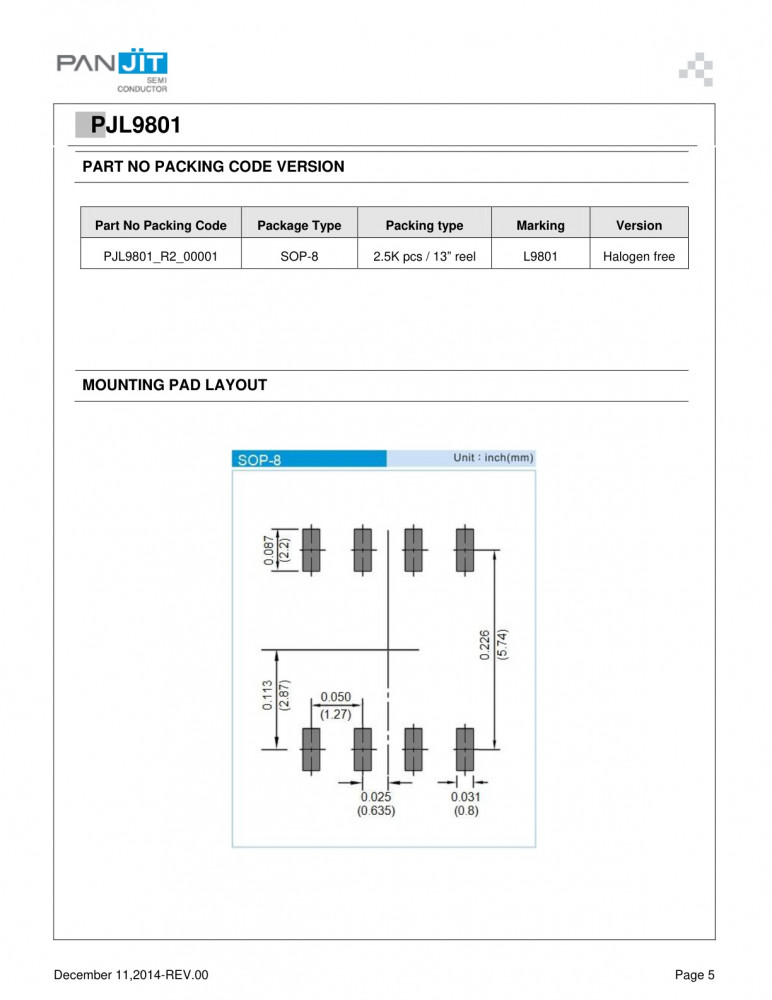 PJL9801 datasheet page 5