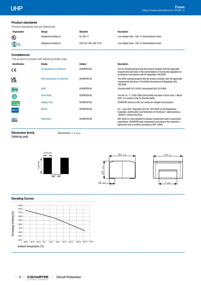 SCHURTER 3-139-122 technical document page 2