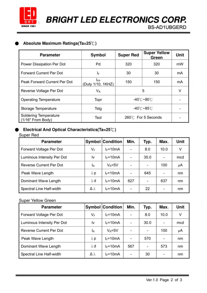 BS-AD1UBGERD datasheet page 2