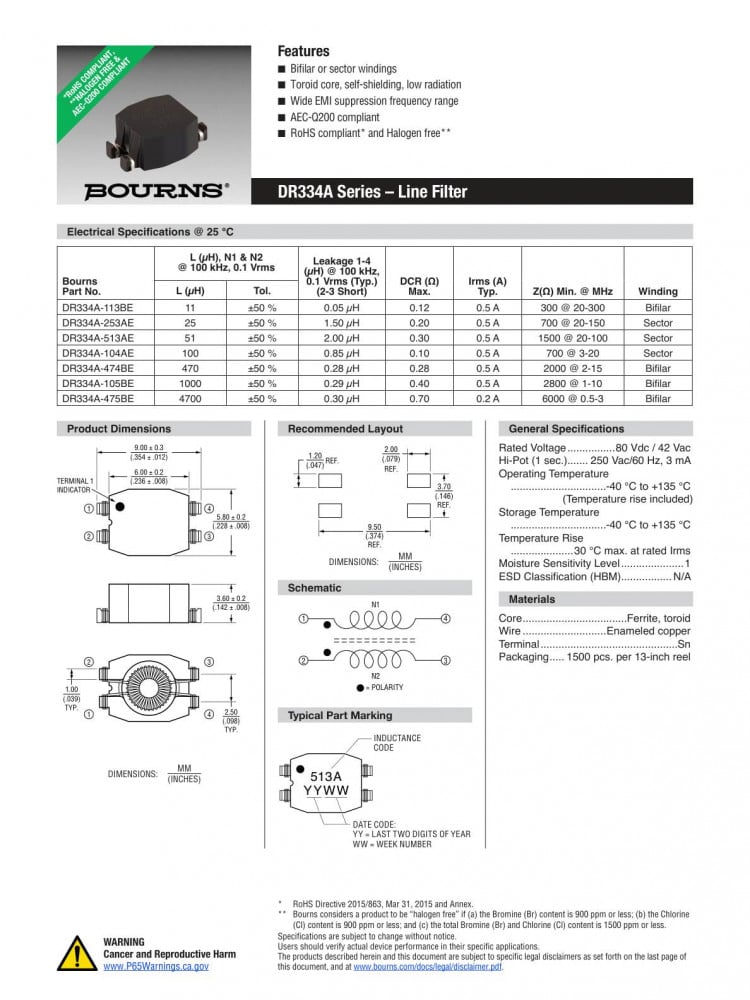 DR334A-513BE datasheet page 1