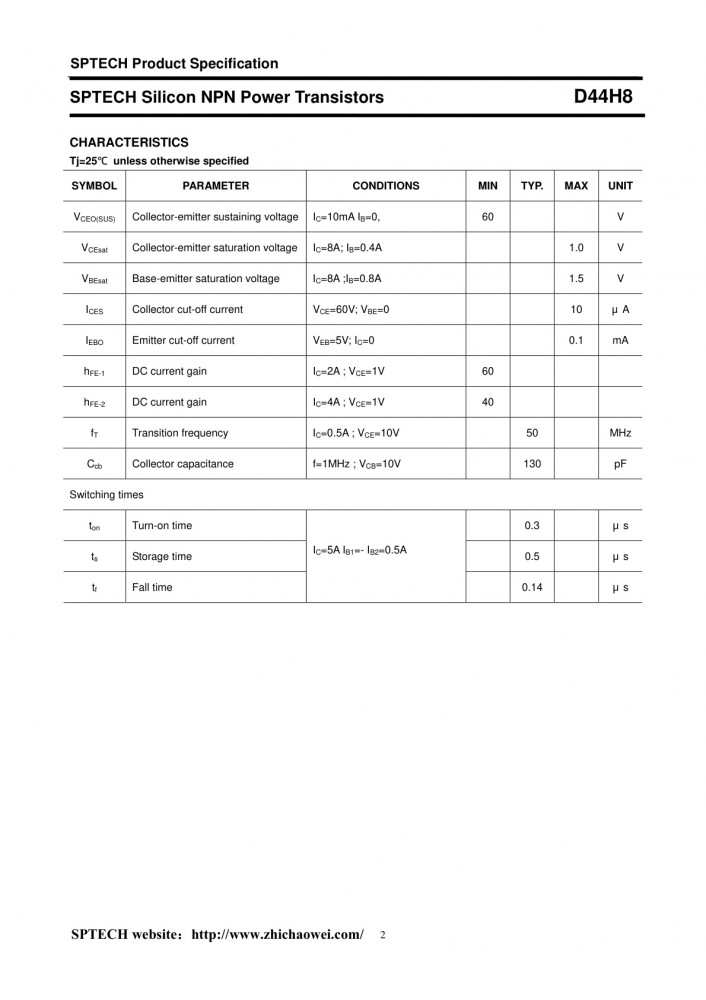 D44H8 datasheet page 2
