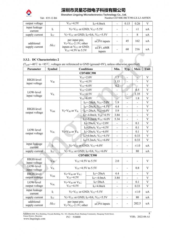 CD74HC390E(LX) datasheet page 10