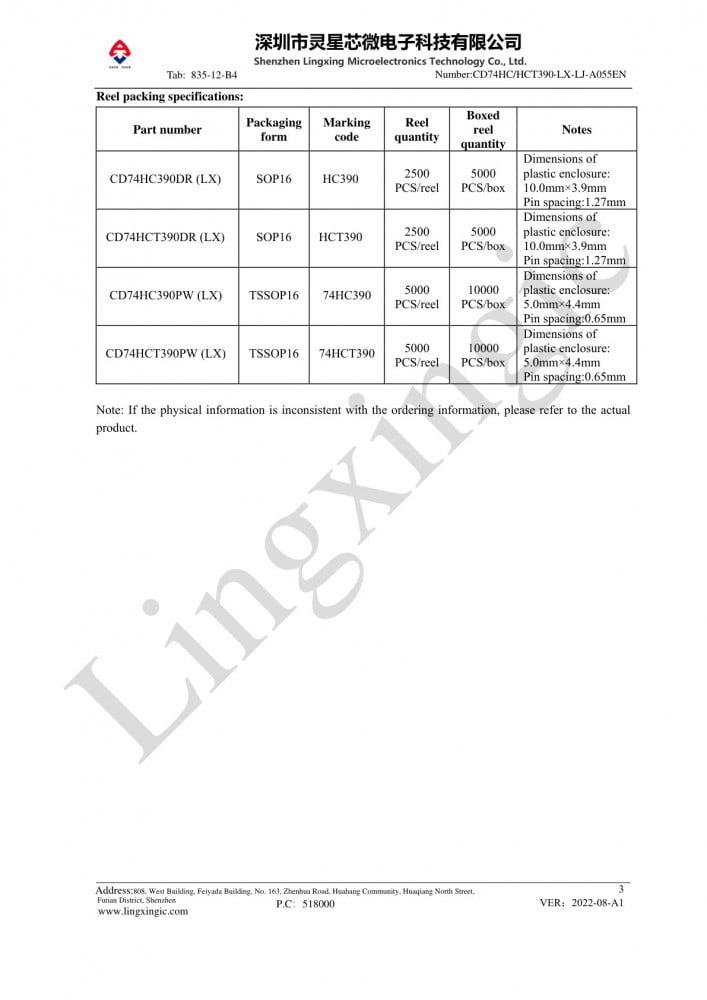 CD74HC390E(LX) datasheet page 5