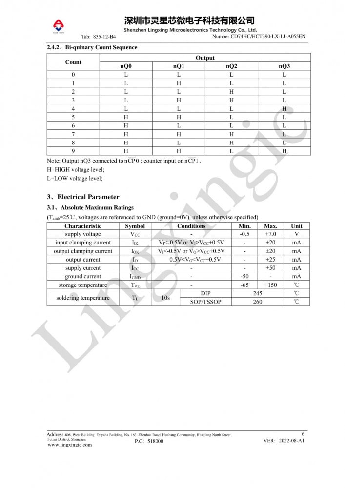 CD74HC390E(LX) datasheet page 8