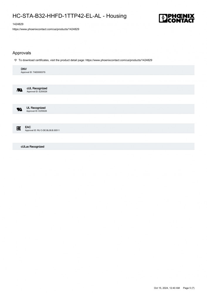 Phoenix Contact 1424829 technical document page 5