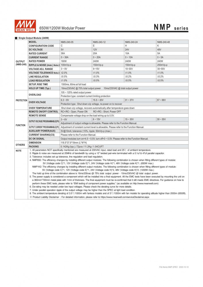 NMS-240-12 technical document page 5