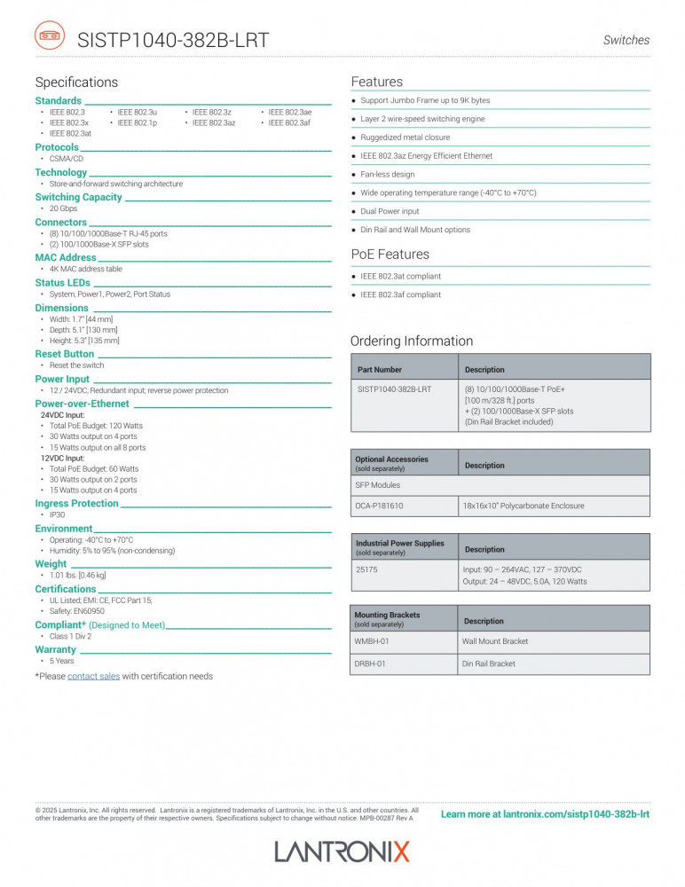 SISTP1040-382B-LRT technical document page 2